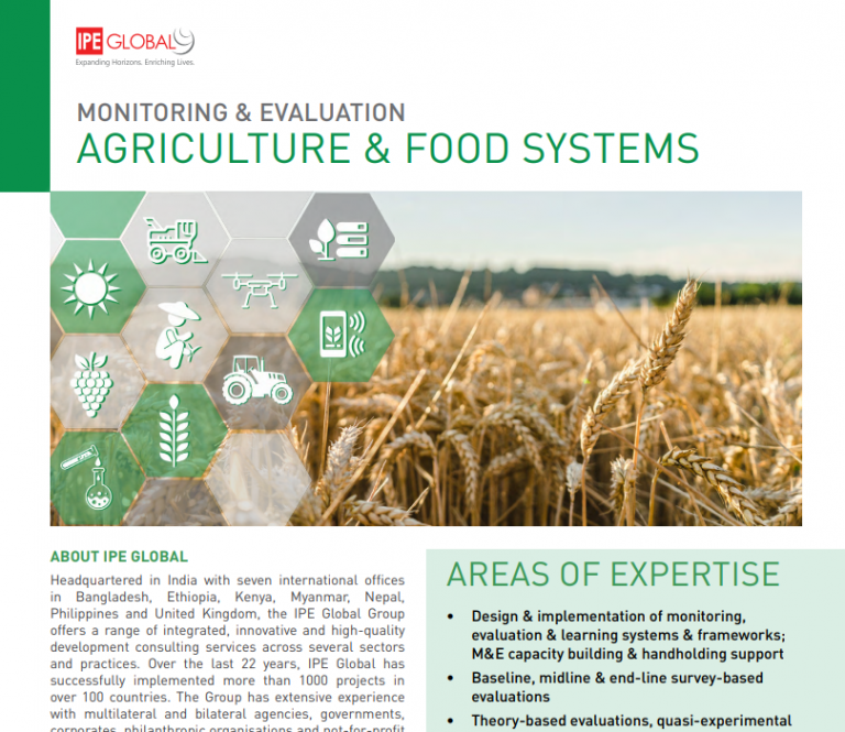 MONITORING & EVALUATIONAGRICULTURE & FOOD SYSTEMS – IPE Global
